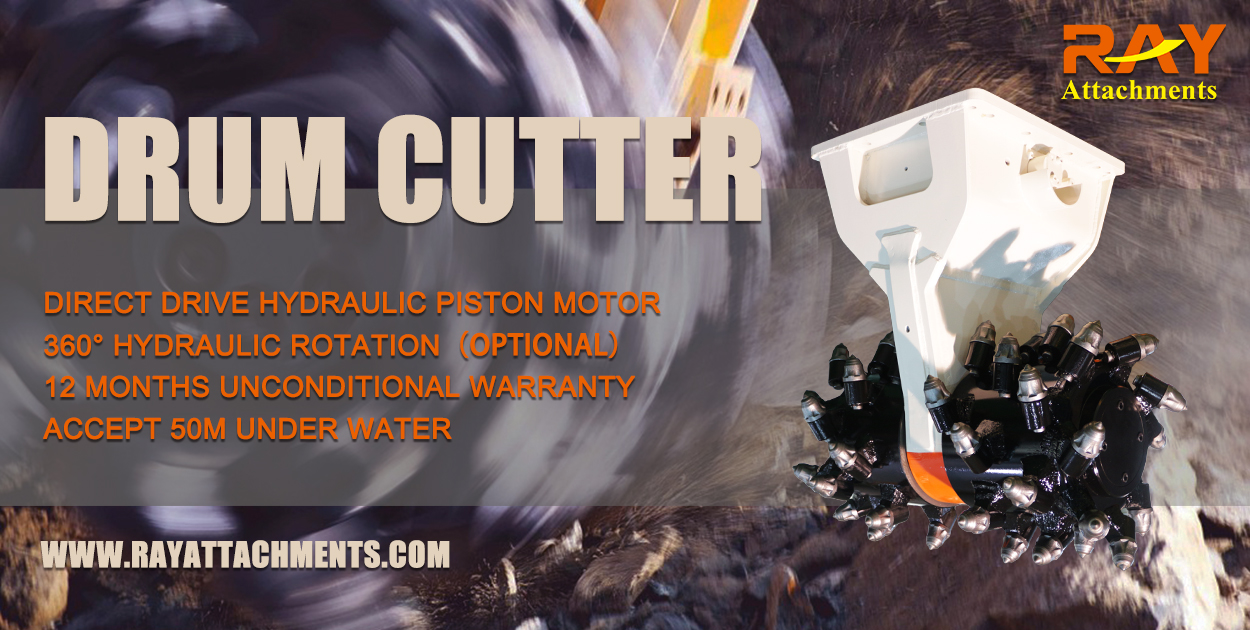 RDC150 Drum Cutter Attachment for Excavator - RAY Attachments