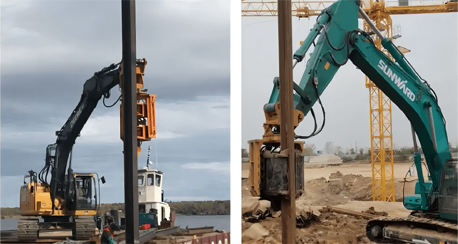 SV-300 Side Grip Vibro Sheet Pile Vibro Hammer for 32-40 Ton Excavator ...