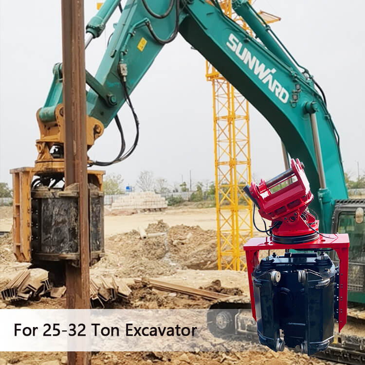 25-32 Ton Excavator Mounted SV-200 Side Hydraulic Piling Hammers - RAY ...